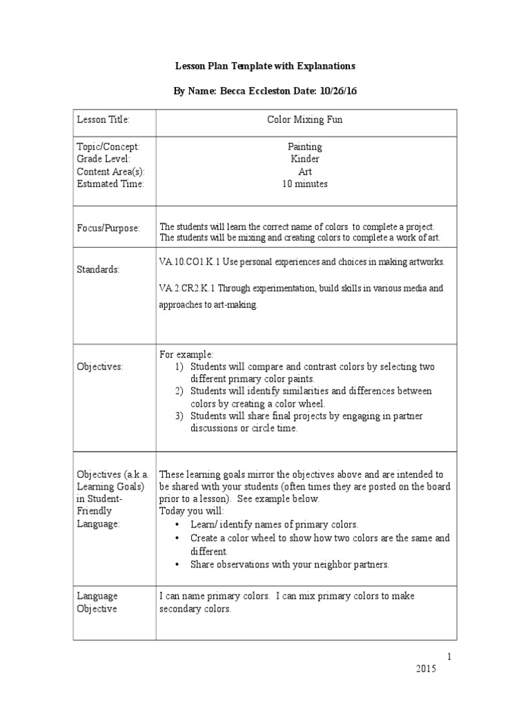 Disposition 1 | Lesson Plan | Sharing