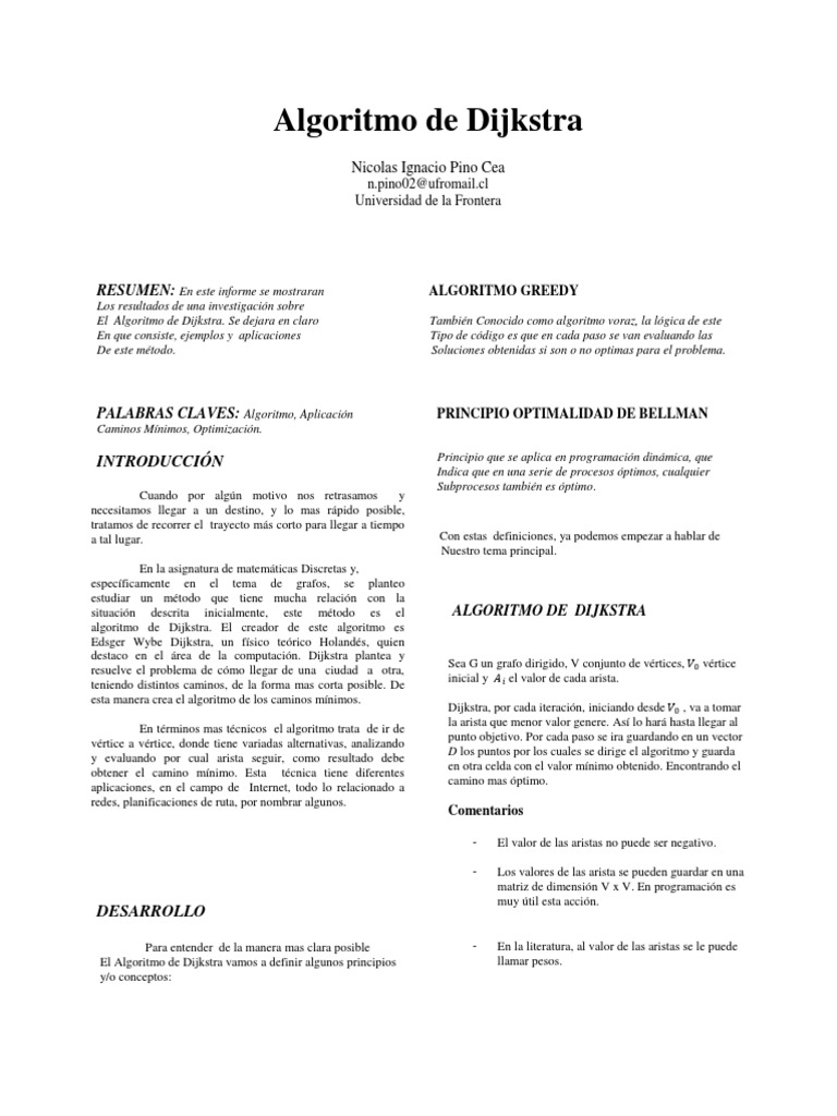 Algoritmo de Dijkstra PDF | PDF | Algoritmos | Informática teórica