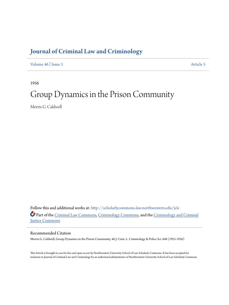 Group Dynamics in The Prison Community | PDF | Prisoner | Prison