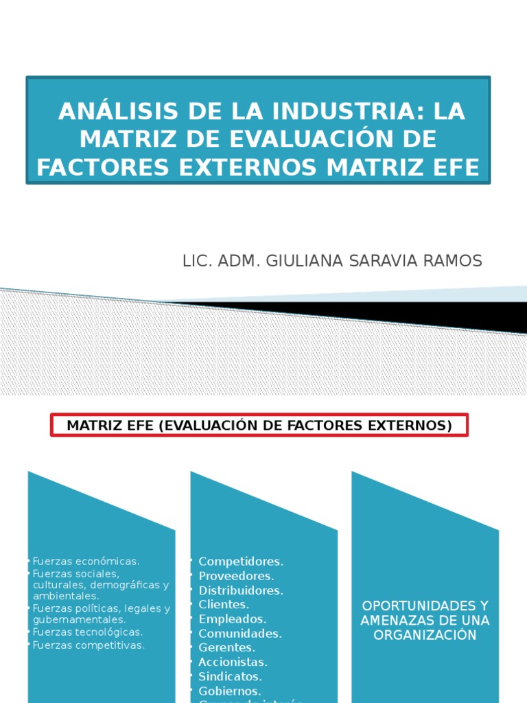 Matriz Efe y Efi | Exportaciones | Tecnología