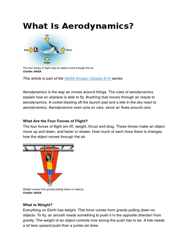 NASA's Guide to Aerodynamics and the Four Forces of Flight | PDF ...