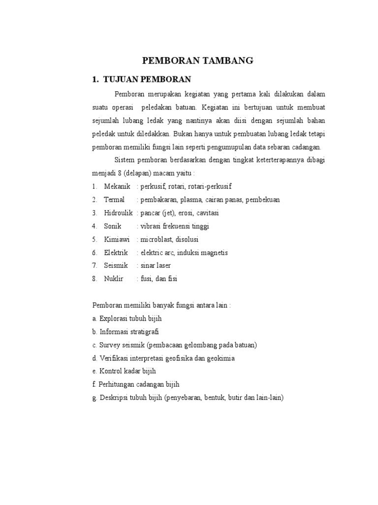 Pemboran Eksplorasi Batubara | PDF