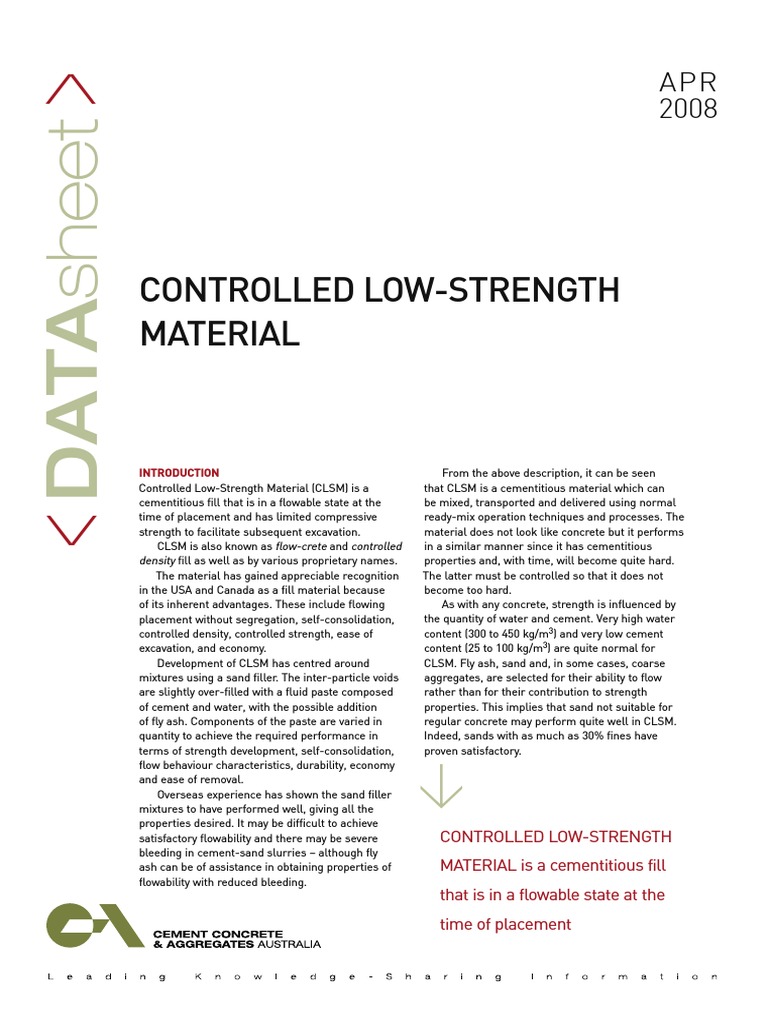 CLSM - Australia | PDF | Construction Aggregate | Road Surface