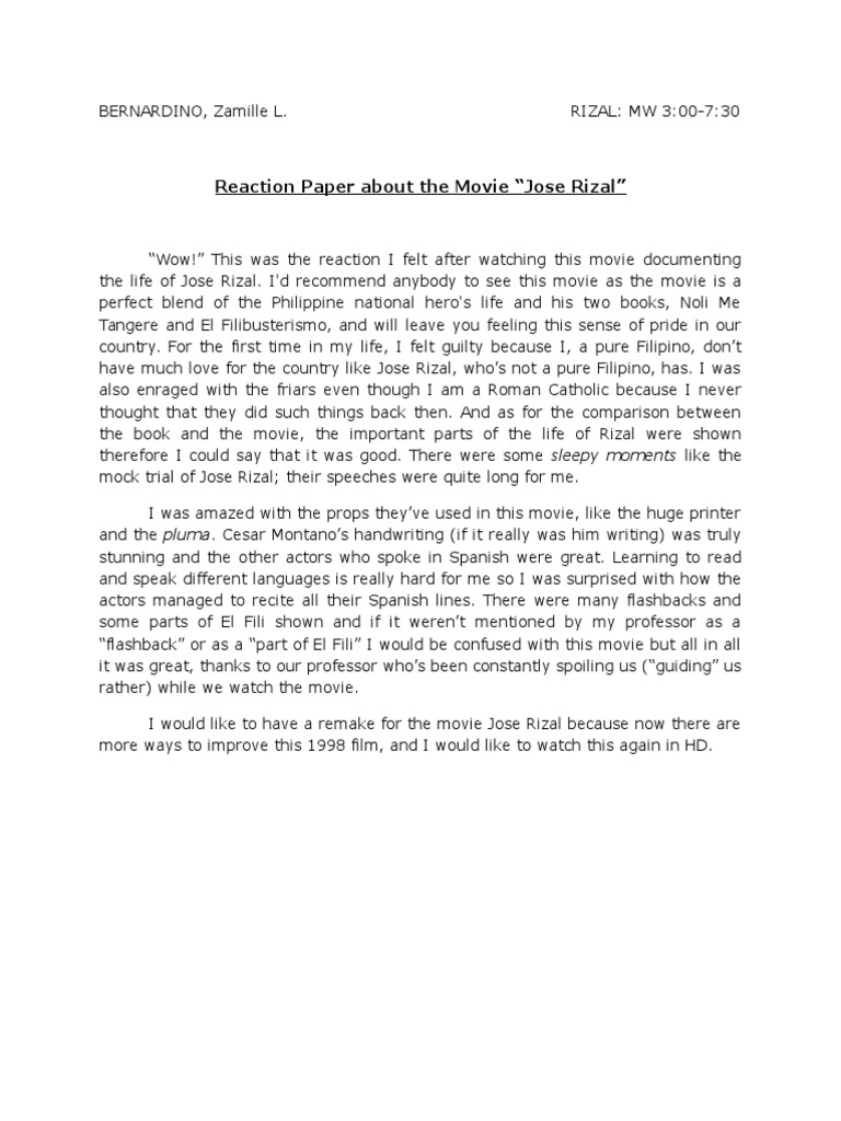 Reaction Paper | PDF