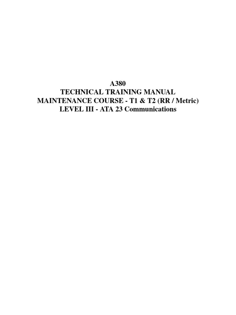 LEVEL III - ATA 23 Communications | PDF | High Frequency ...