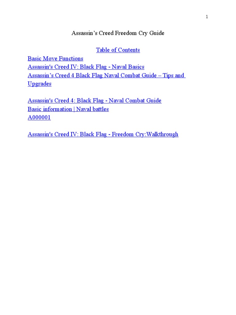 AC 4 Black Flag Basic Moves Walkthrough | PDF | Broadside | Cannon