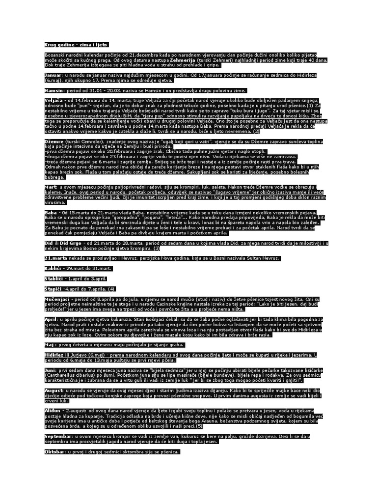 Bosanski Kalendar | PDF
