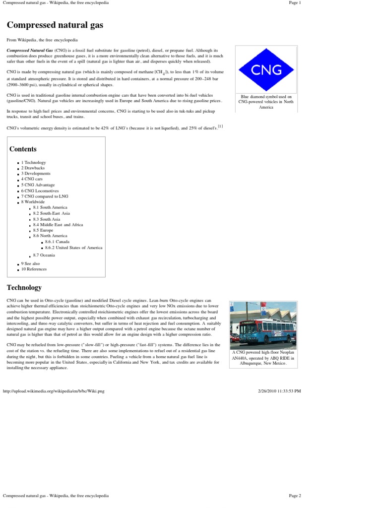 Compressed Natural Gas - Wikipedia, The Free Encyclopedia | PDF ...