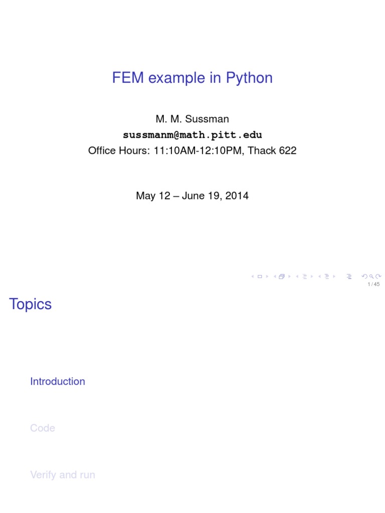 Fem Python PDF | PDF | Derivative | Finite Element Method
