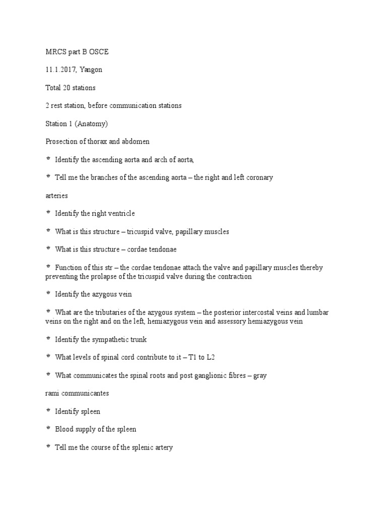 MRCS Part B OSCE | PDF | Vertebral Column | Vertebra