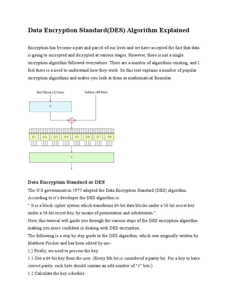 DES Encryption Algorithm Explained | PDF | Secrecy | Security Engineering