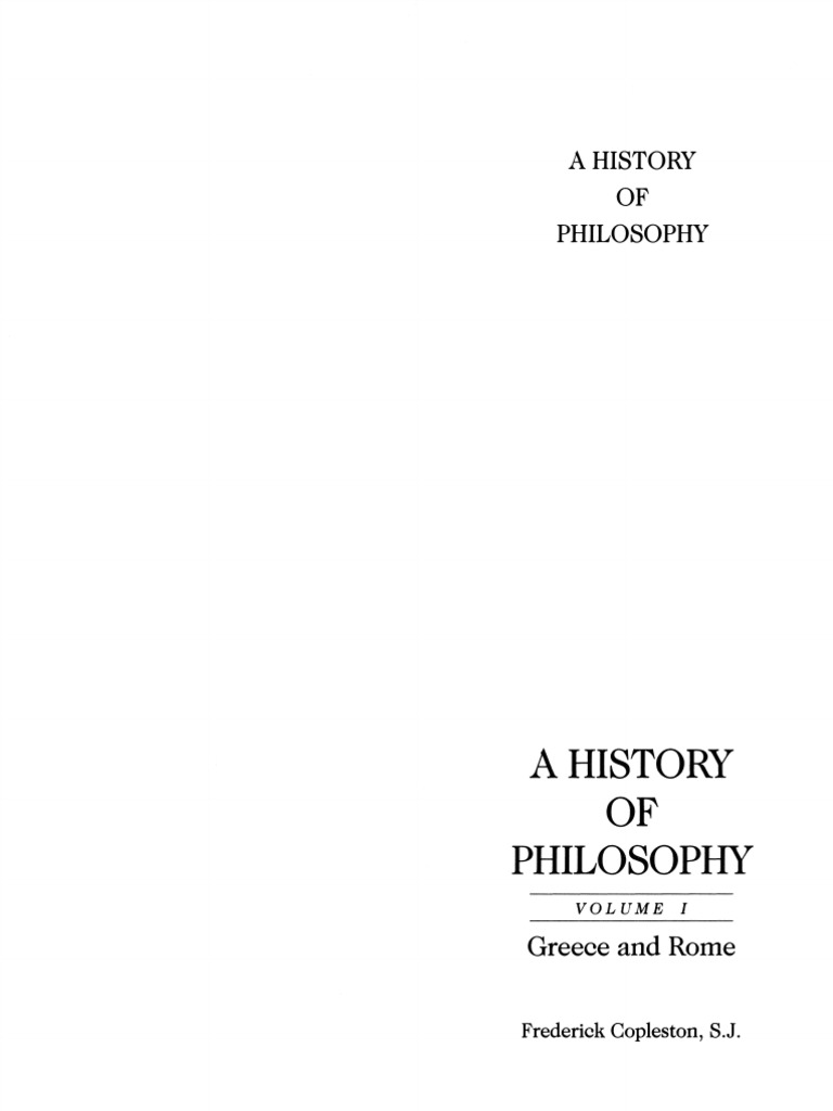 Frederick Copleston, A History of Philosophy 1 Greece and Rome PDF ...