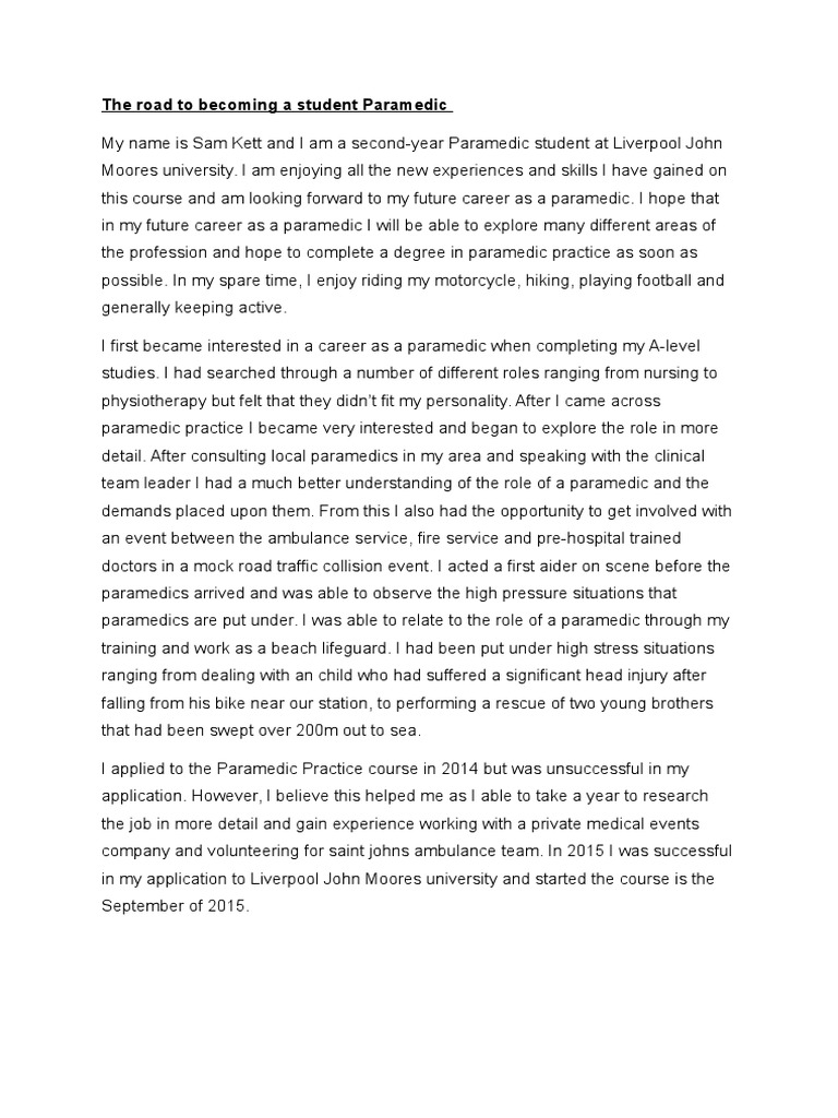 Portfolio Year 2 | PDF | Paramedic | Emergency Department