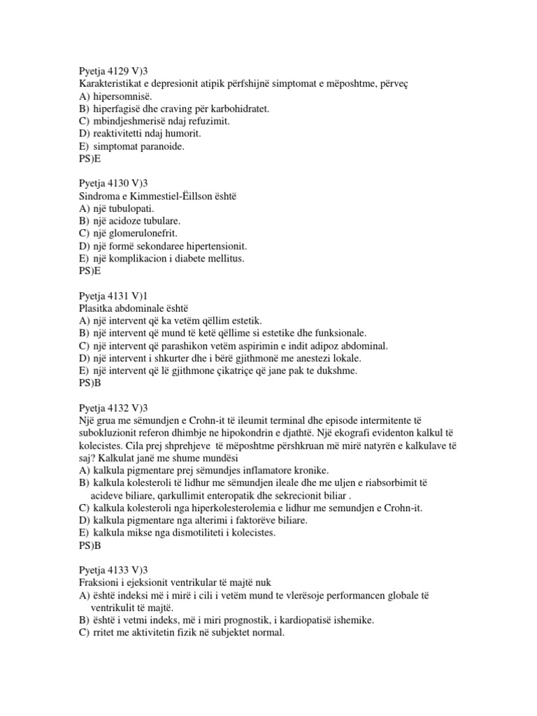 SPECIALIZIME 2015 Pyetjet e Reja | PDF