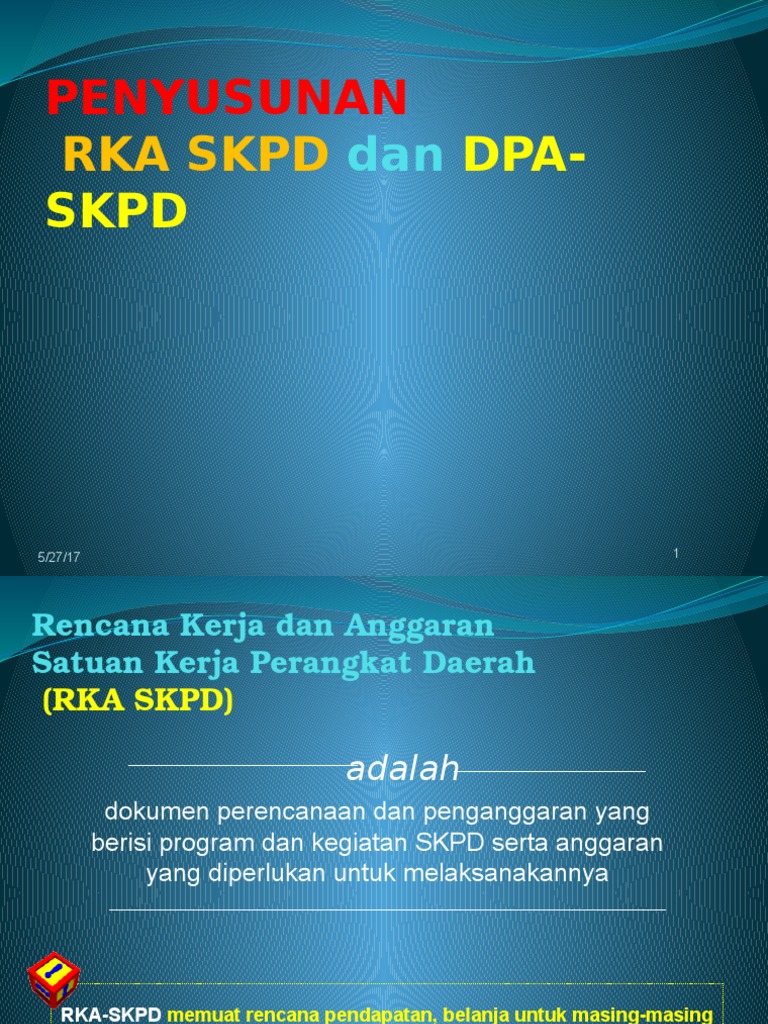 Teknik Penyusunan Rka & Dpa SKPD | PDF | Pengelolaan Keuangan & Uang