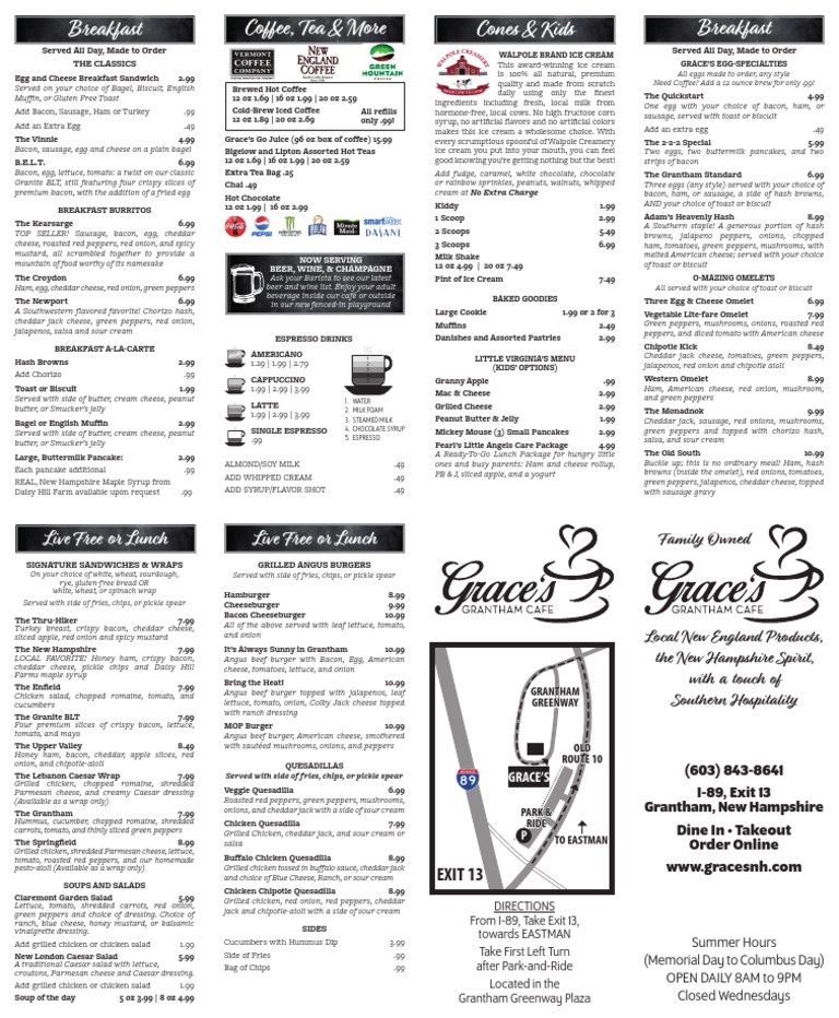 Graces Menu May 2017 1 | PDF | Salad | Western Cuisine