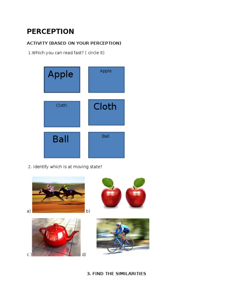 Apple: Perception | PDF