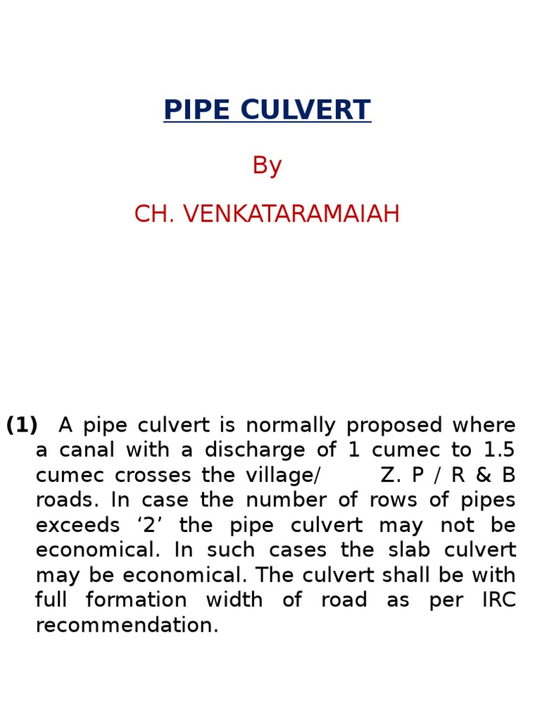 Pipe Culvert | Download Free PDF | Pipe (Fluid Conveyance) | Concrete