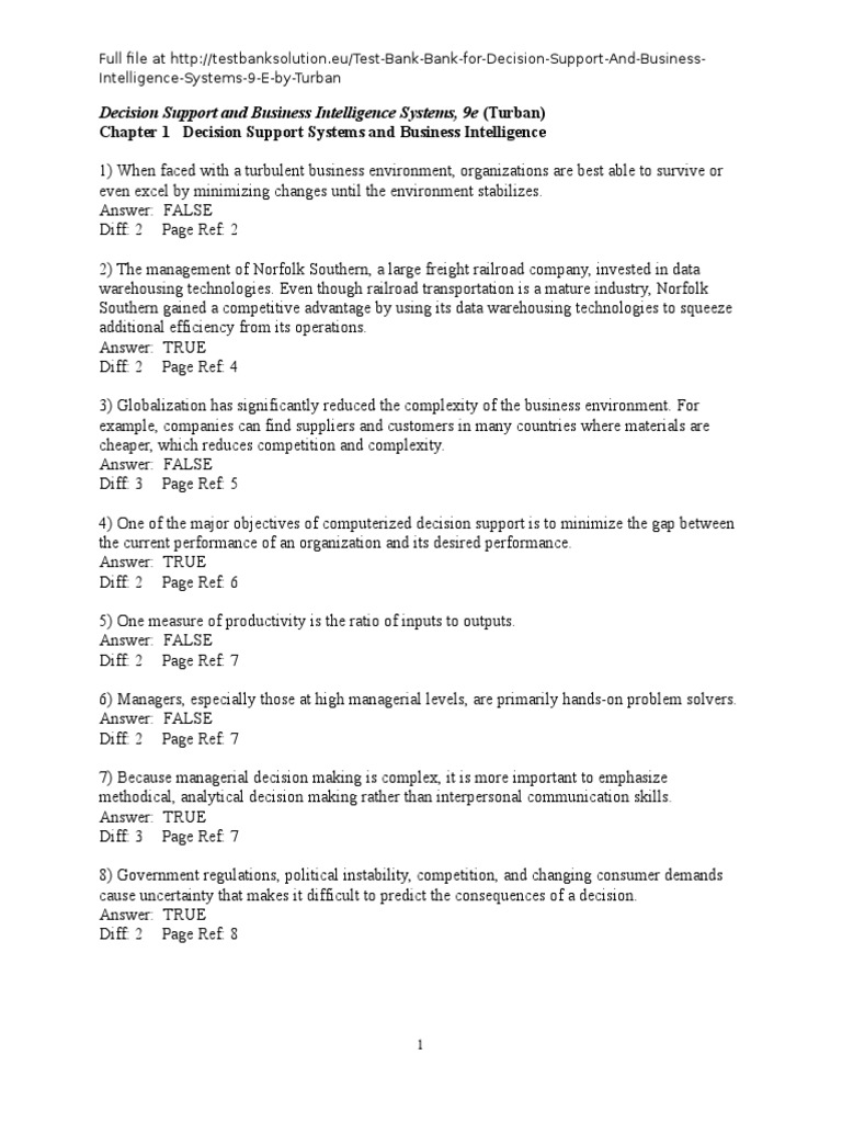 Chapter 1 | PDF | Business Intelligence | Decision Support System