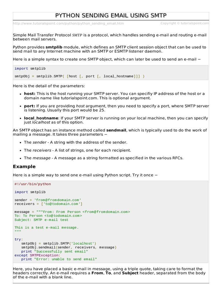 Python Sending Email | Email | Application Layer Protocols