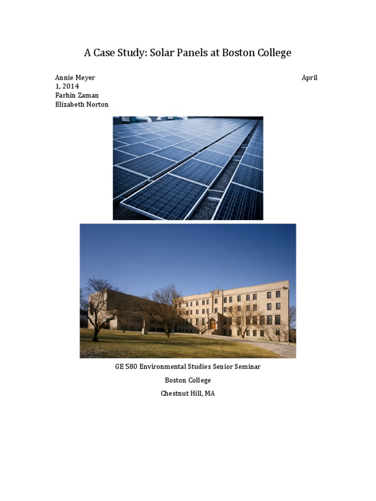 8 Solar Panels at Boston College Paper | PDF | Photovoltaics ...