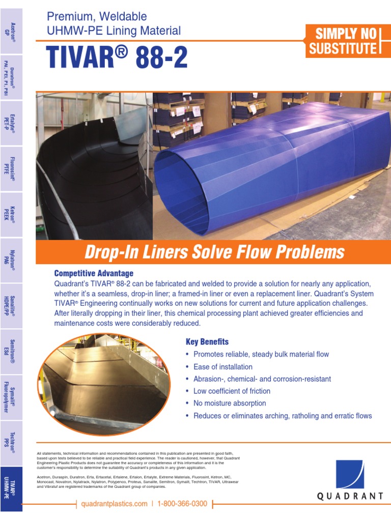 Tivar 88-2: Drop-In Liners Solve Flow Problems | PDF | Welding | Construction