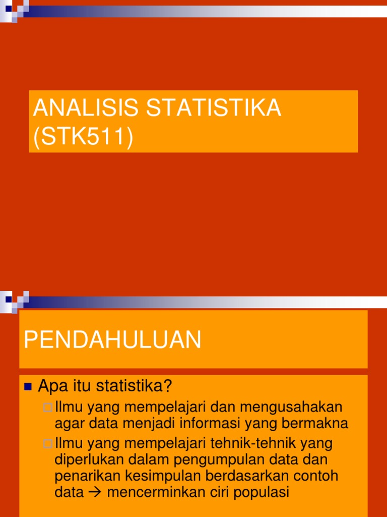 Materi I-Pendahuluan 2015 Statistika IPB | PDF