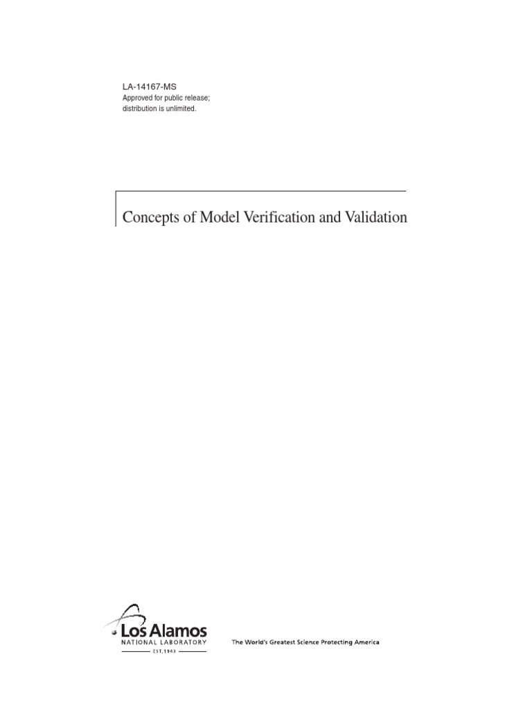 Concepts of Model Verification and Validation | PDF | Computer ...