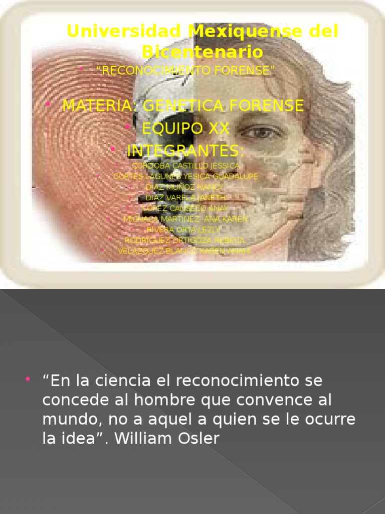 Expo Muestras Dubitadas e Indubitadas | PDF | Biología | Naturaleza