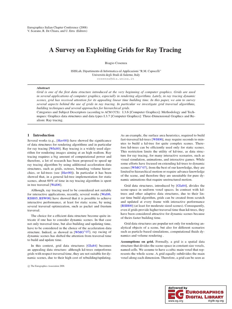 A Survey of Grid Structures for Accelerating Ray Tracing in Dynamic Scenes | PDF | Rendering ...