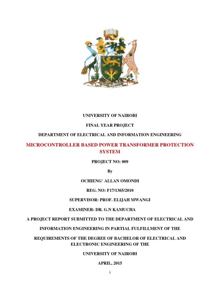 Microcontroller Based Power Transformer Protection System Pdf