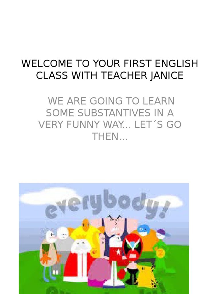 Welcome To Your First English Class With Teacher Janice | PDF