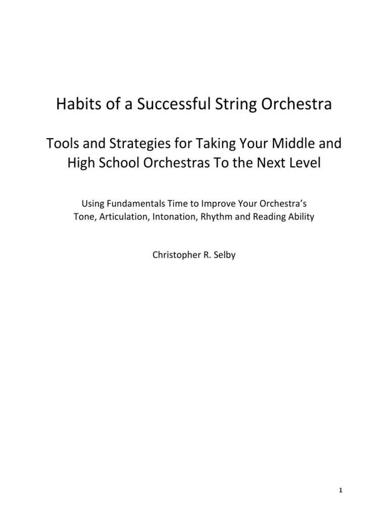 Successful Habits for Young String Musicians | PDF | Double Bass ...