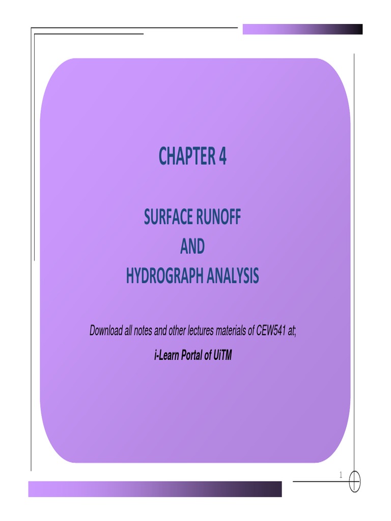 Chapter 4 Surface Runoff And Hydrograph Analysis Pdf Drainage
