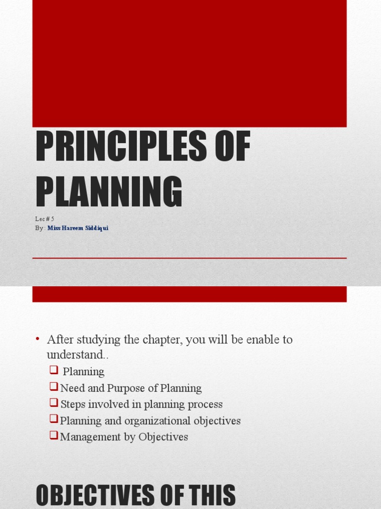 Principles of Effective Planning | PDF | Strategic Management | Goal