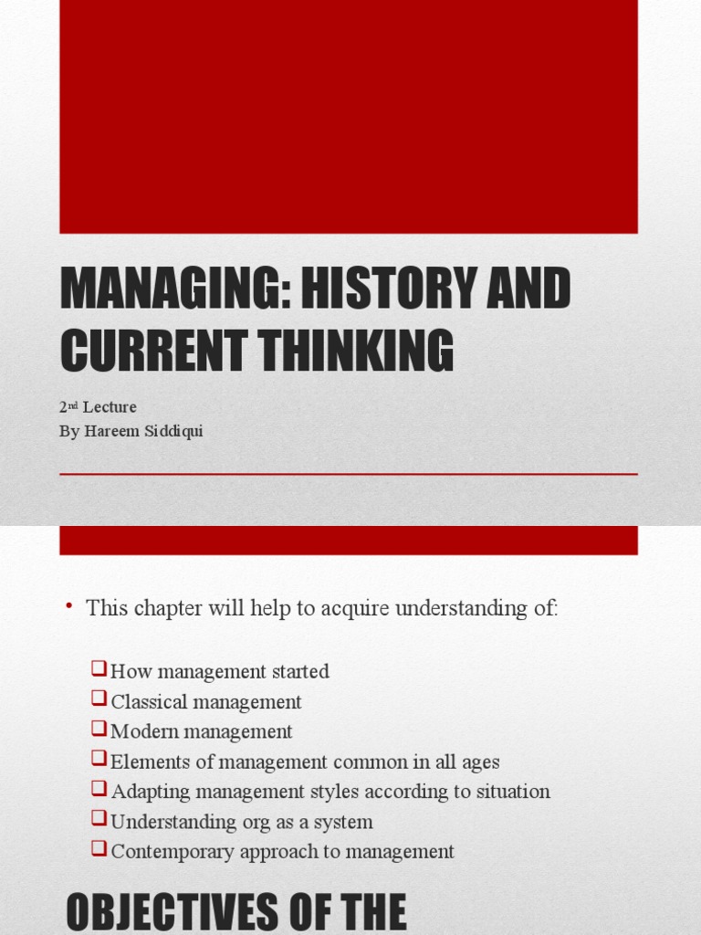 Lec # 2 Evolution of Management Thought | PDF | System | Systems Science