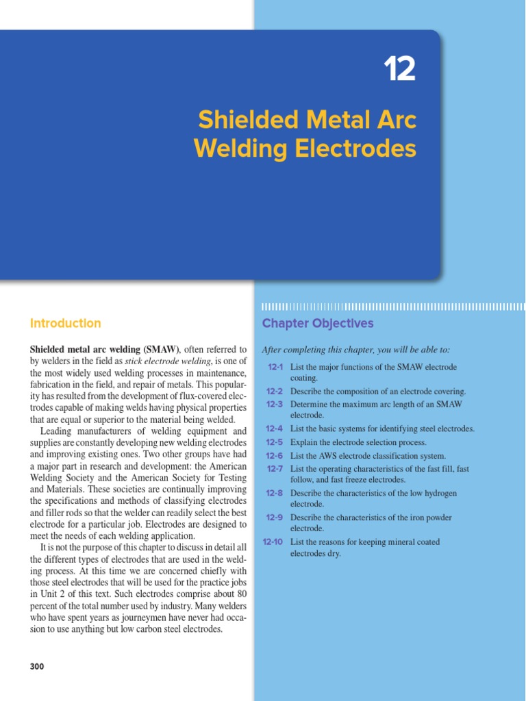 Shielded Metal Arc Welding Electrodes: Chapter Objectives | Download ...