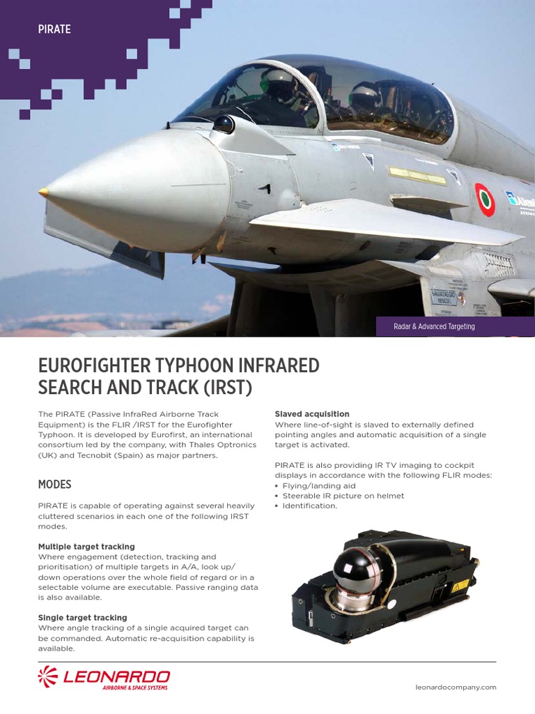 Eurofighter Typhoon Infrared Search and Track (Irst) : Pirate | PDF ...