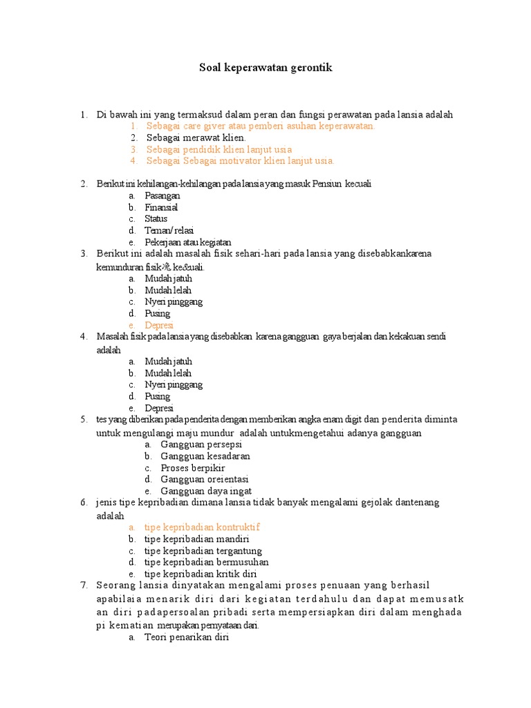 Soal Gerontik Klompok 5 | PDF