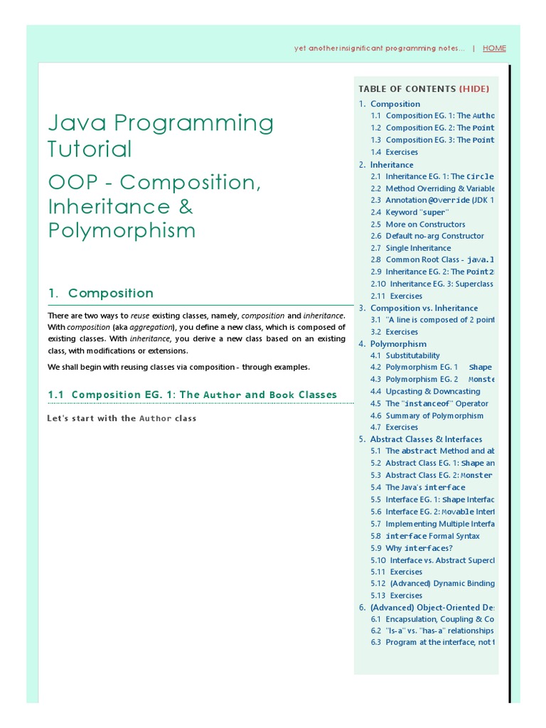 4OOP Inheritance & Polymorphism - Java Programming Tutorial | Download ... 4OOP Inheritance & Polymorphism - Java Programming Tutorial | Download ...