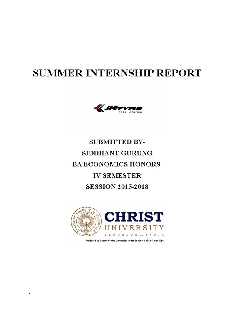 Summer Internship Report | PDF | Internship | Job Hunting