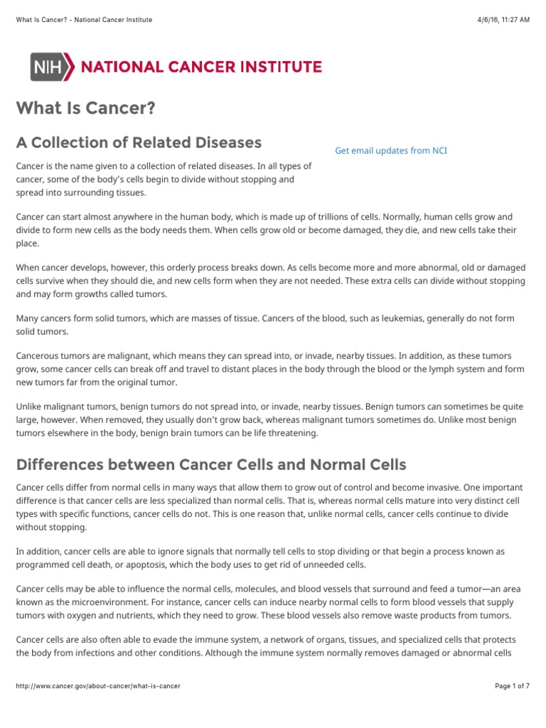 An Overview of Cancer: What It Is, How It Spreads, and Tissue Changes ...