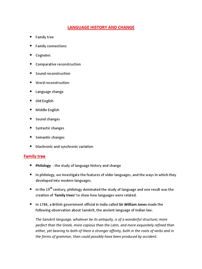 Linguistics - Language History and Change | PDF | English Language ...