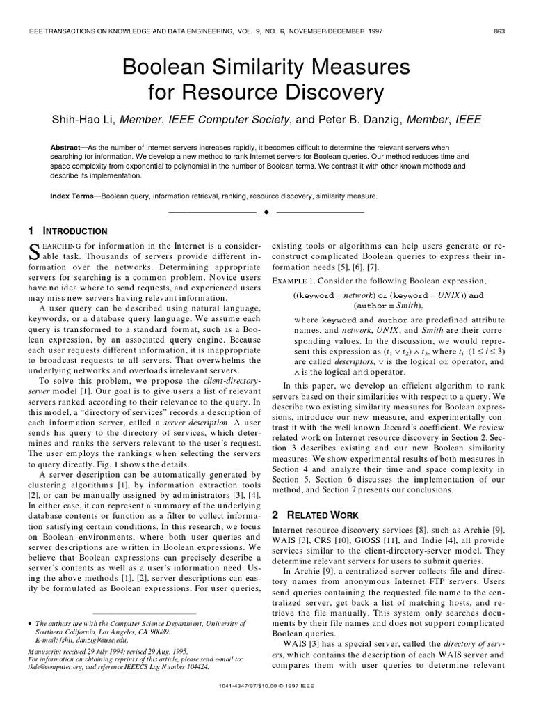 Boolean Similarity Measure | PDF | Information Retrieval | Search ...