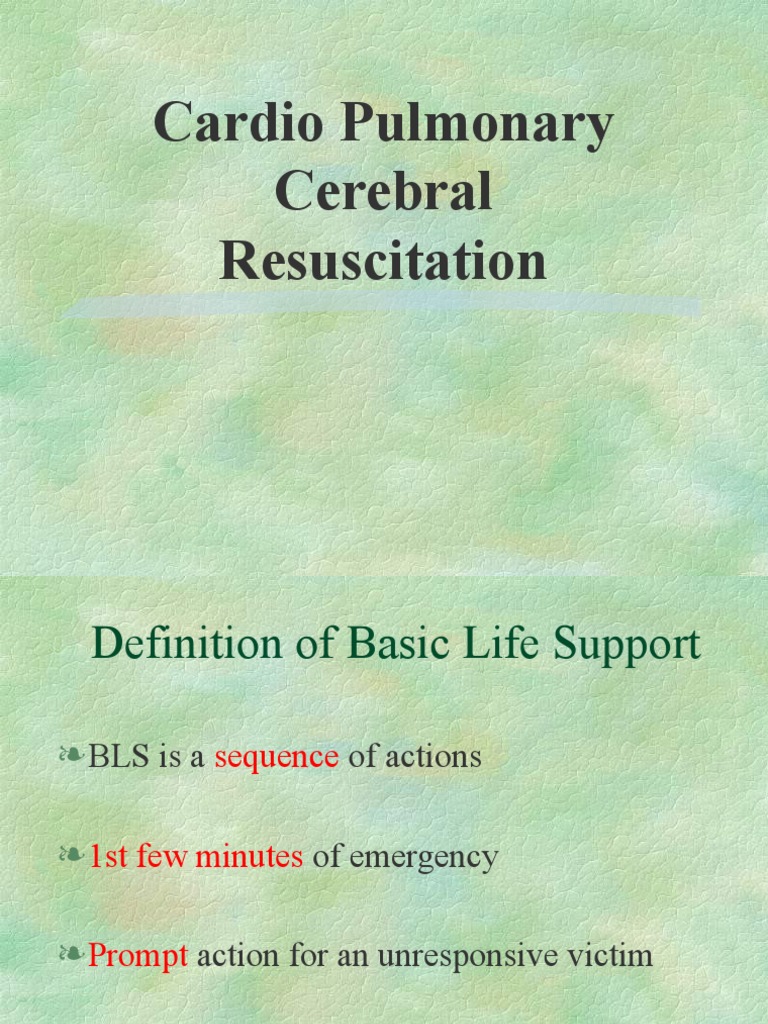 Cardio Pulmonary Cerebral Resuscitation | PDF | Cardiopulmonary ...