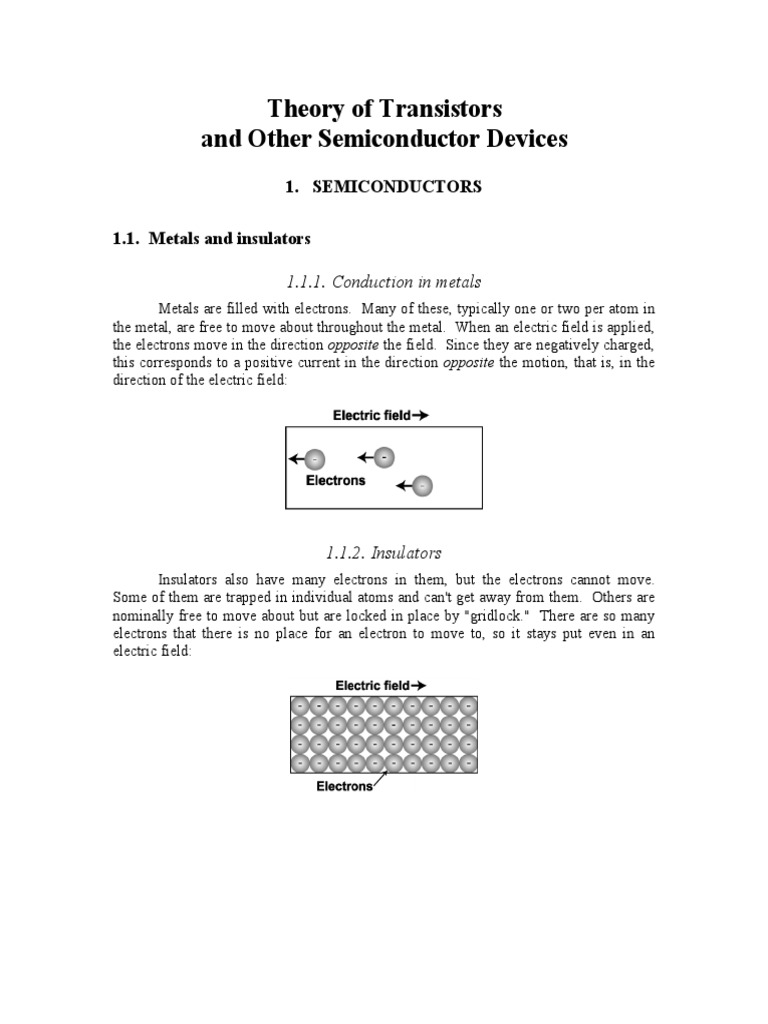 Theory of Transistors | Download Free PDF | Semiconductors | P–N Junction