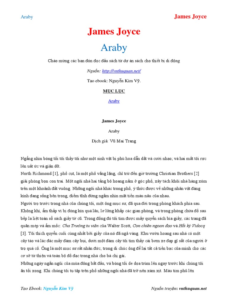 Araby - James Joyce | PDF