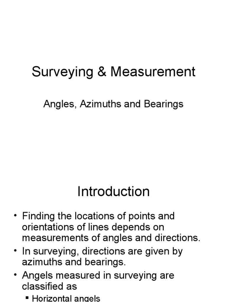 Angles Azimuths Bearings | PDF | Angle | Surveying