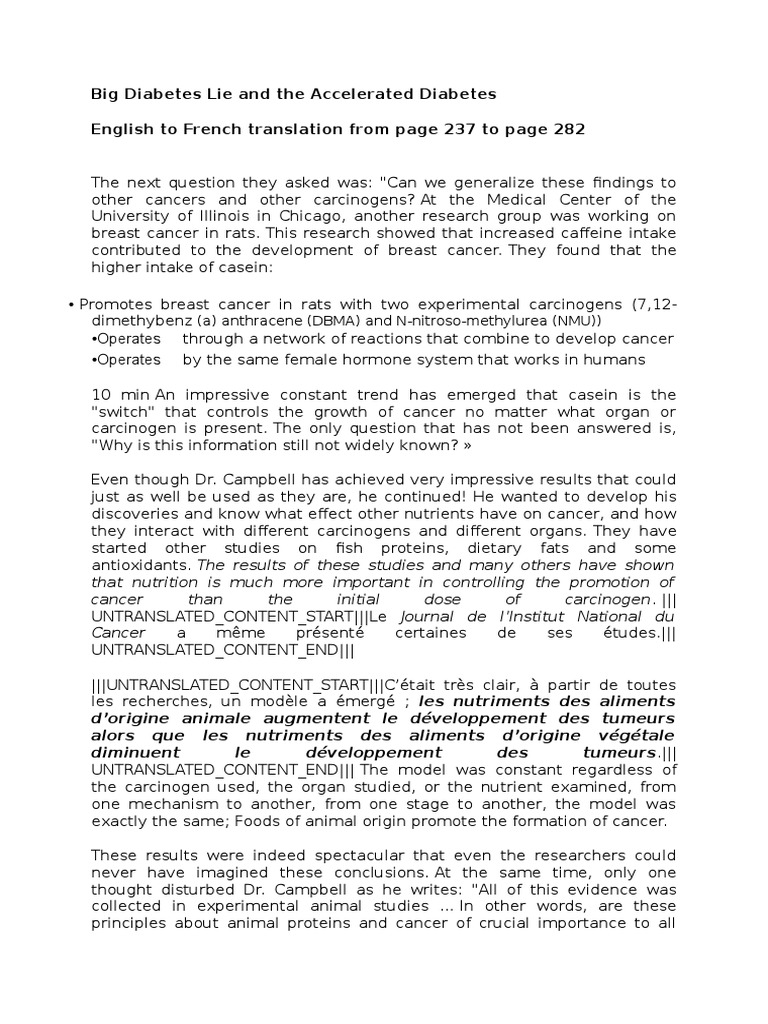 Big Diabetes Lie and The Accelerated Diabetes English To French ...