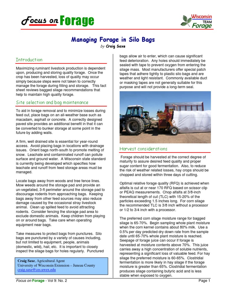 Managing Forage in Silo Bags | PDF | Agriculture | Nature